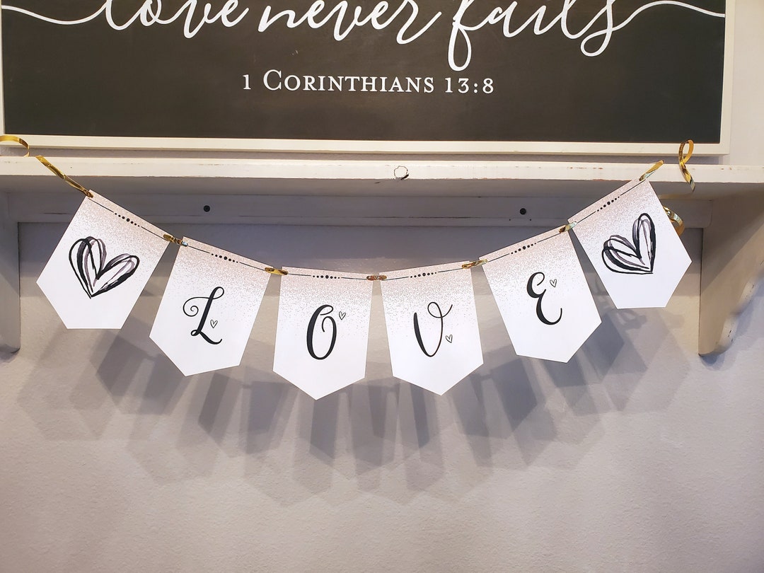 Printable Love Banner, Valentine's Day Banner, Wedding Banner ...