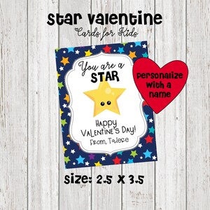 Kids Star Valentine's Day Cards, Star Valentines, Happy Valentine's Day ...