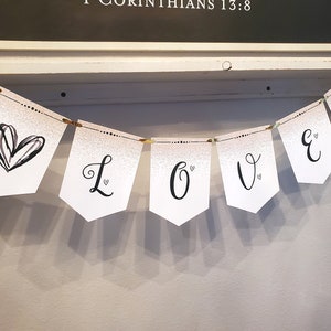 Printable Love Banner, Valentine's Day Banner, Wedding Banner ...