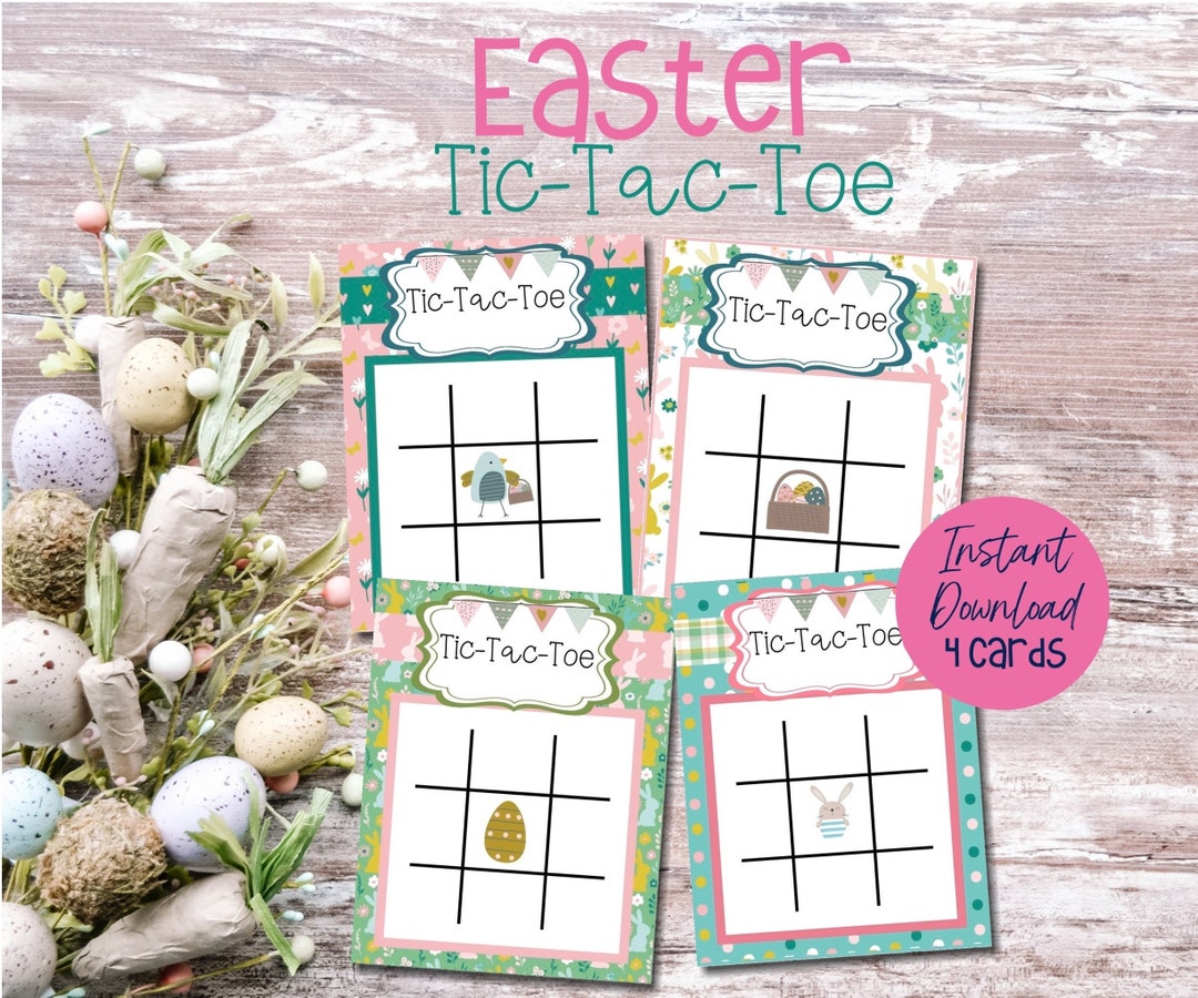 Easter Tic-tac-toe, Printable Tic-tac-toe for Easter, Easter Party ...