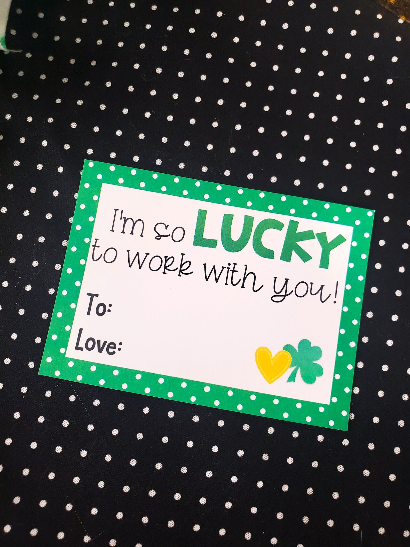 I'm so Lucky to Work With You Gift Tags for St. Patrick's Day, Co ...