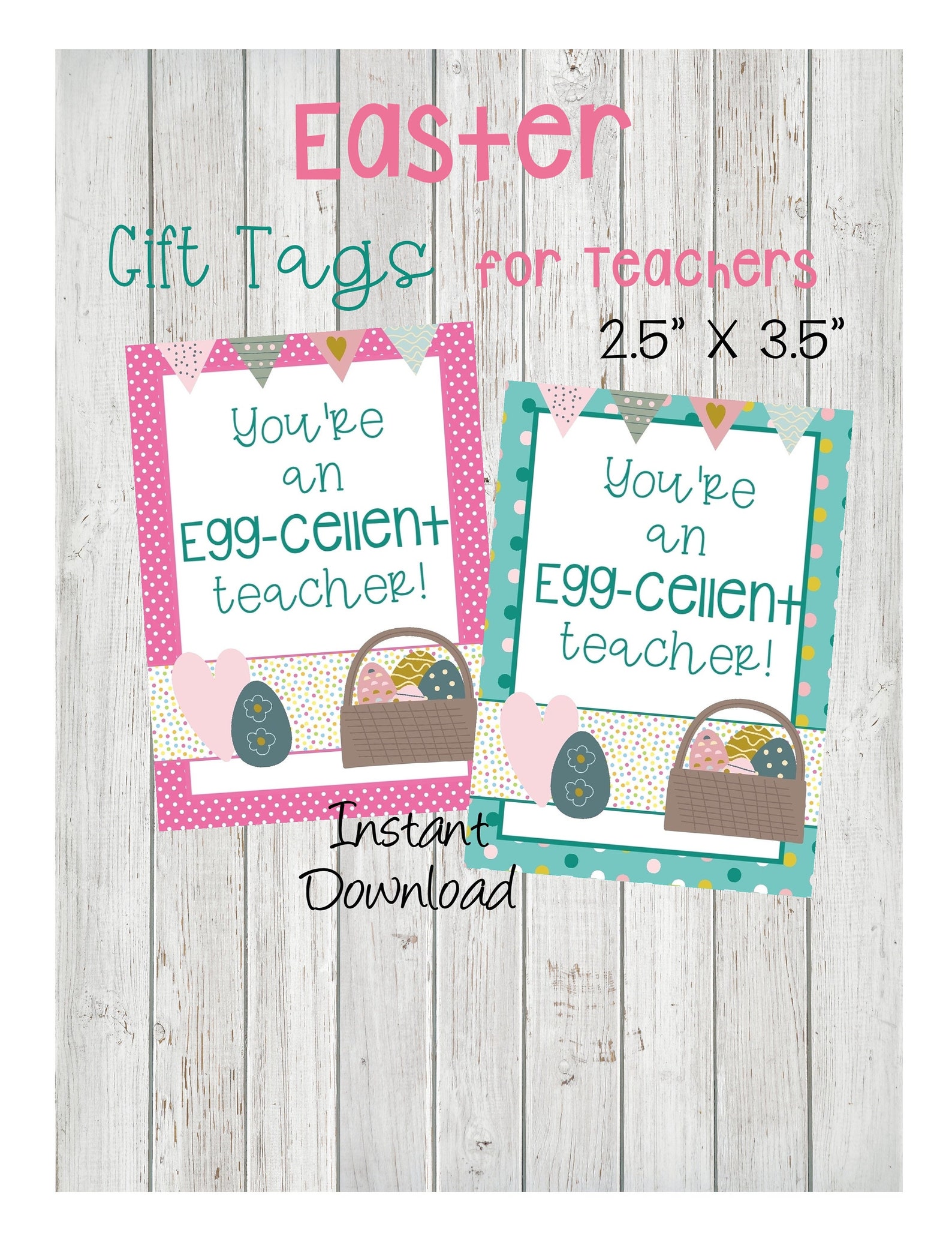 Easter Gift Tags-You're an Egg-cellent Teacher printable | Etsy