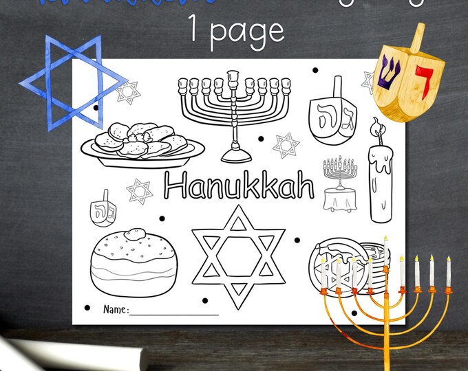 Hanukkah Coloring and Do a Dot Pages | Holiday Coloring Book | Hanukkah ...
