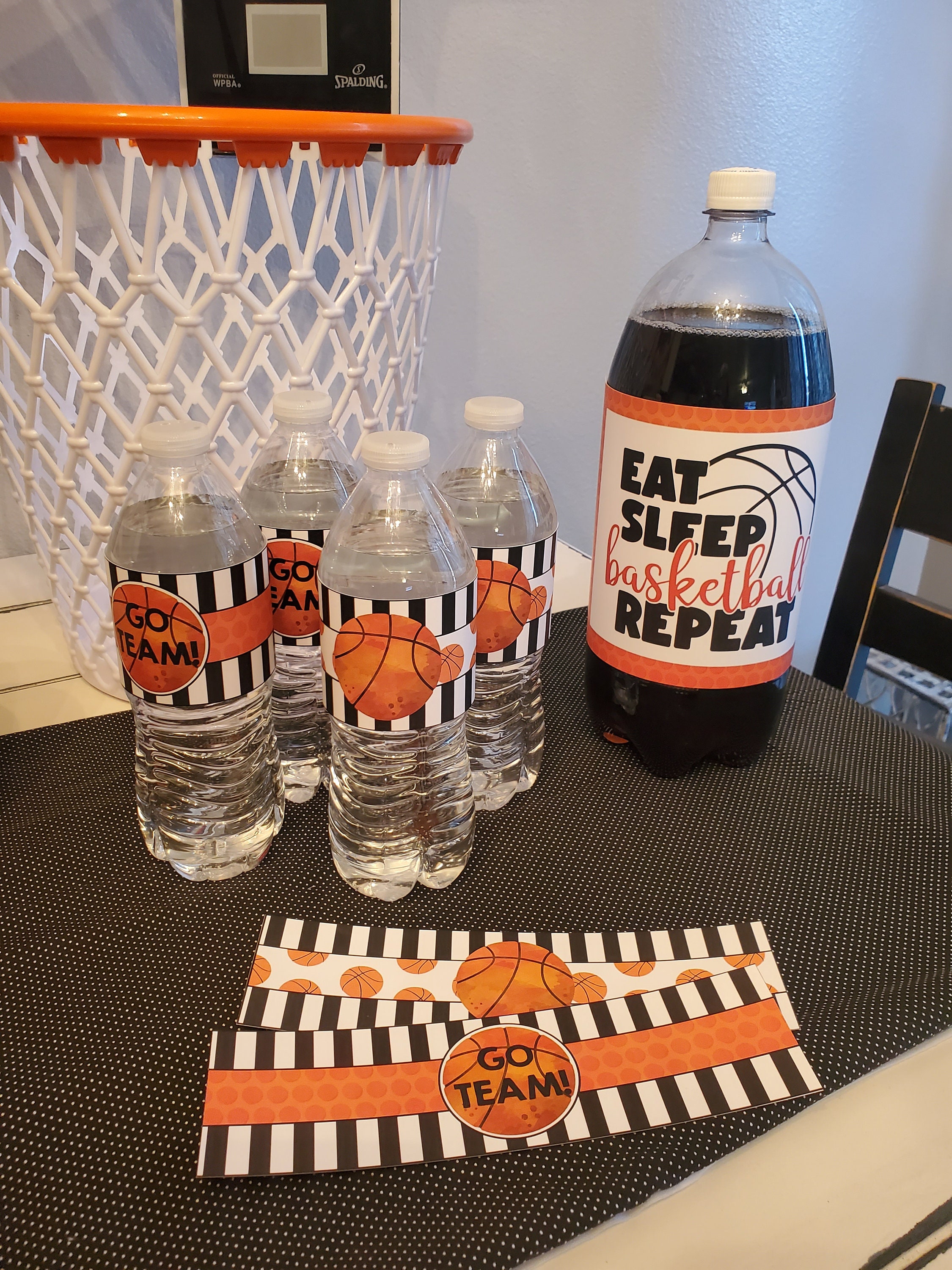 Basketball Drink Labels Printable Water Bottle Labels | Etsy