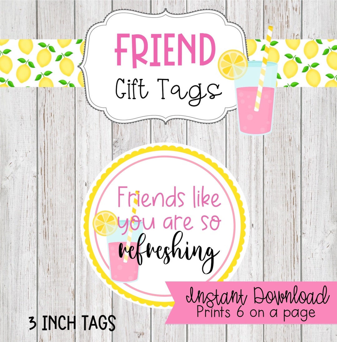 Lemonade Friend Gift Tags: Refreshing Summer Tags (digital Download) - Etsy