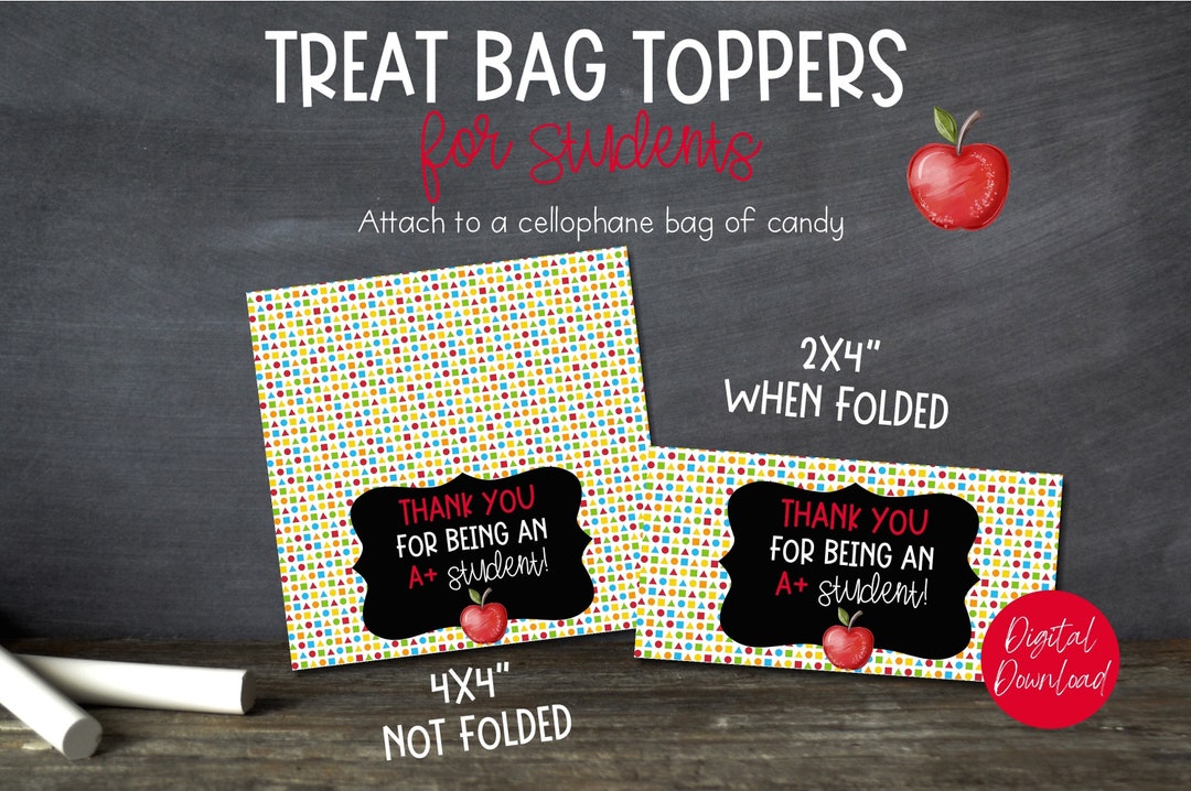 Student Bag Toppers, Candy Bag Topper for Students, Treat Bag Topper ...