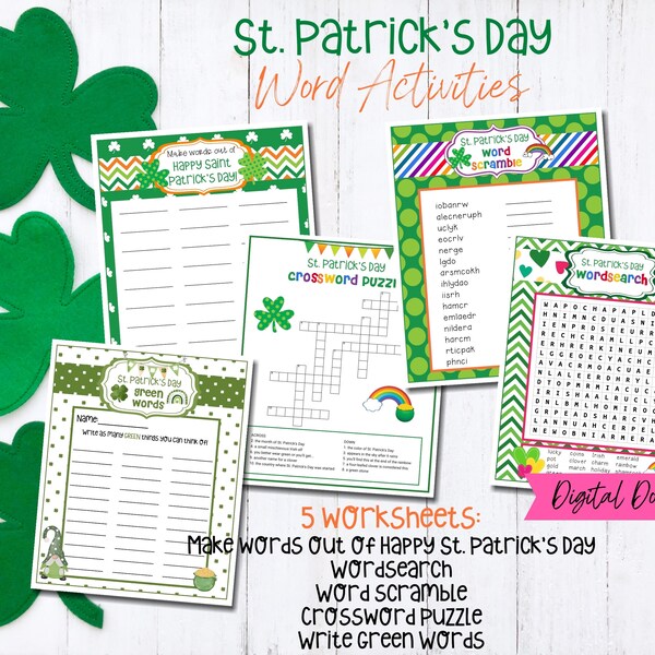 St Patricks Day Word Scramble - Etsy