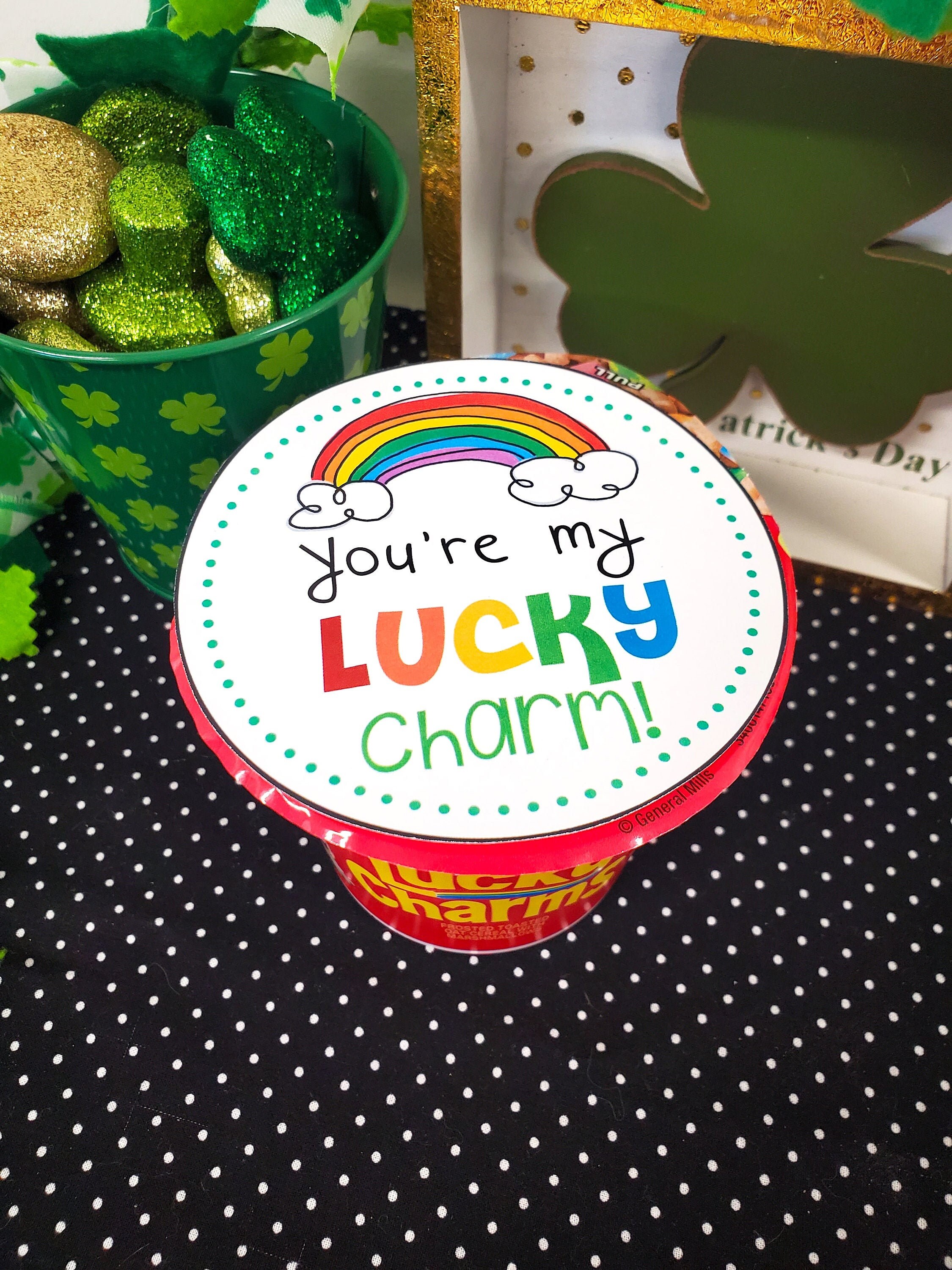 4" You're My Lucky Charm Circle Tags for Lucky Charms Cereal, Cereal ...