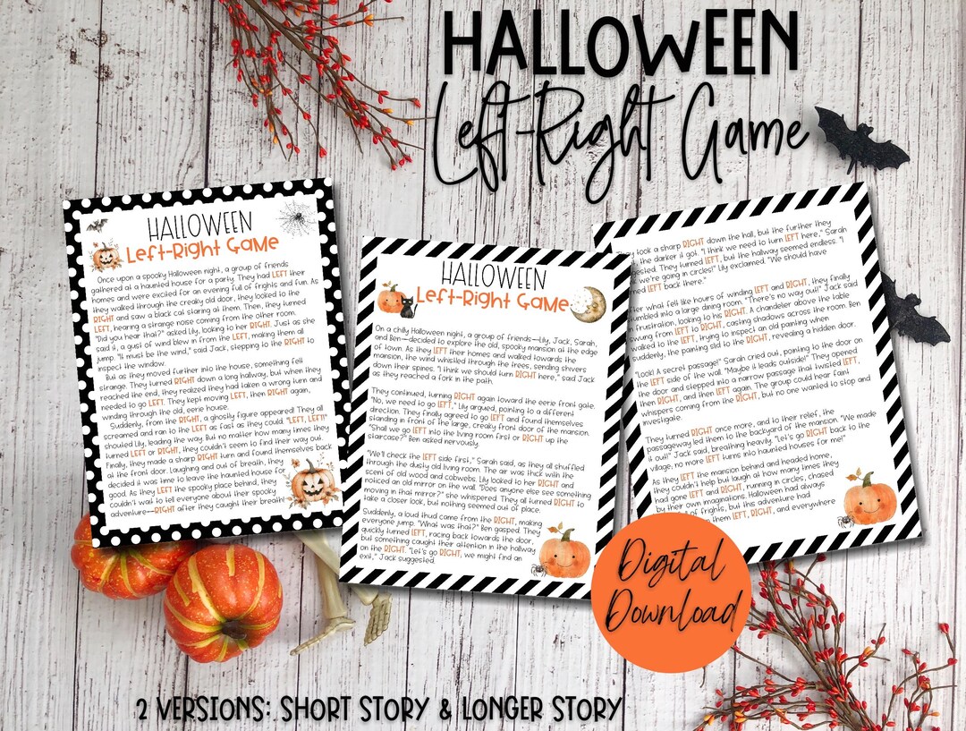 Halloween Left-right Game, Pass the Pumpkin Game for Halloween, Holiday ...