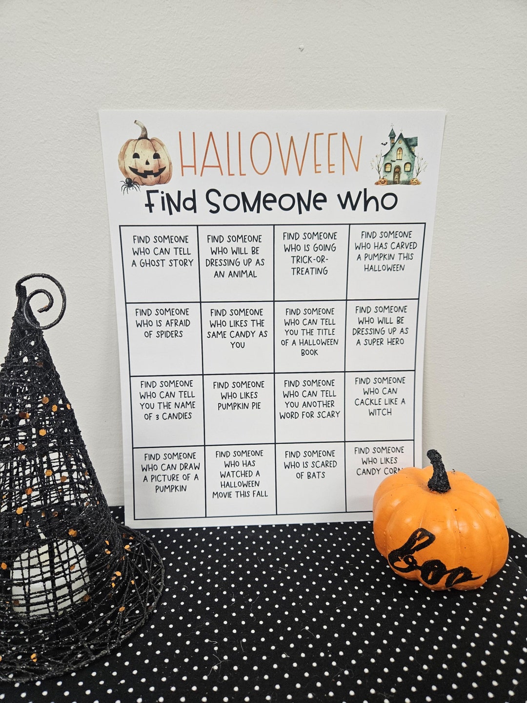 Halloween Party Game Printable, Find Someone Who Halloween Activity ...