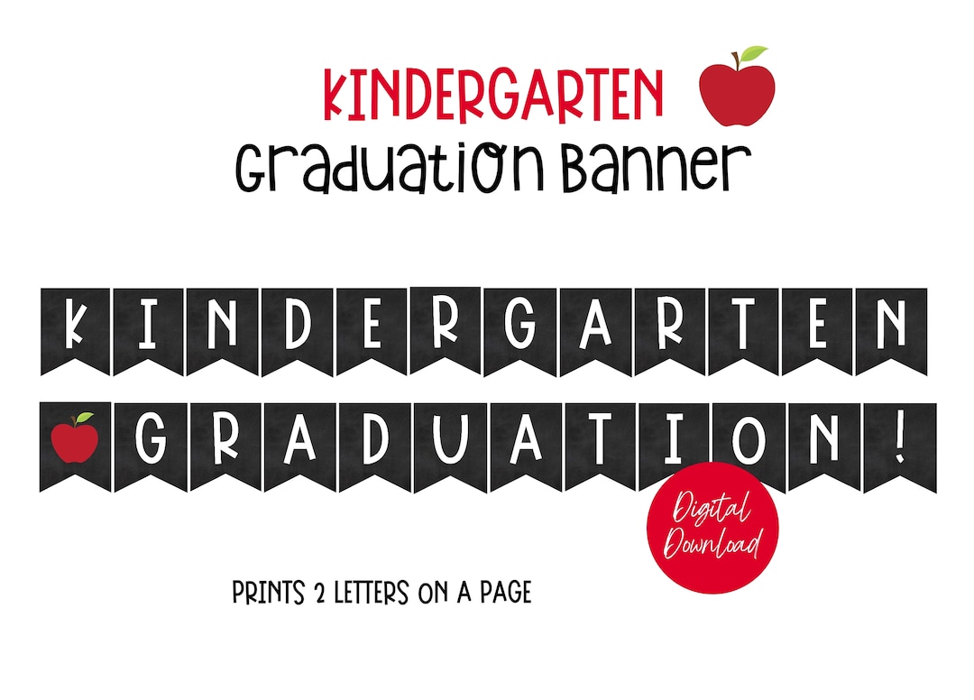 Kindergarten Graduation Banner, Banner for Kindergarten Graduation ...