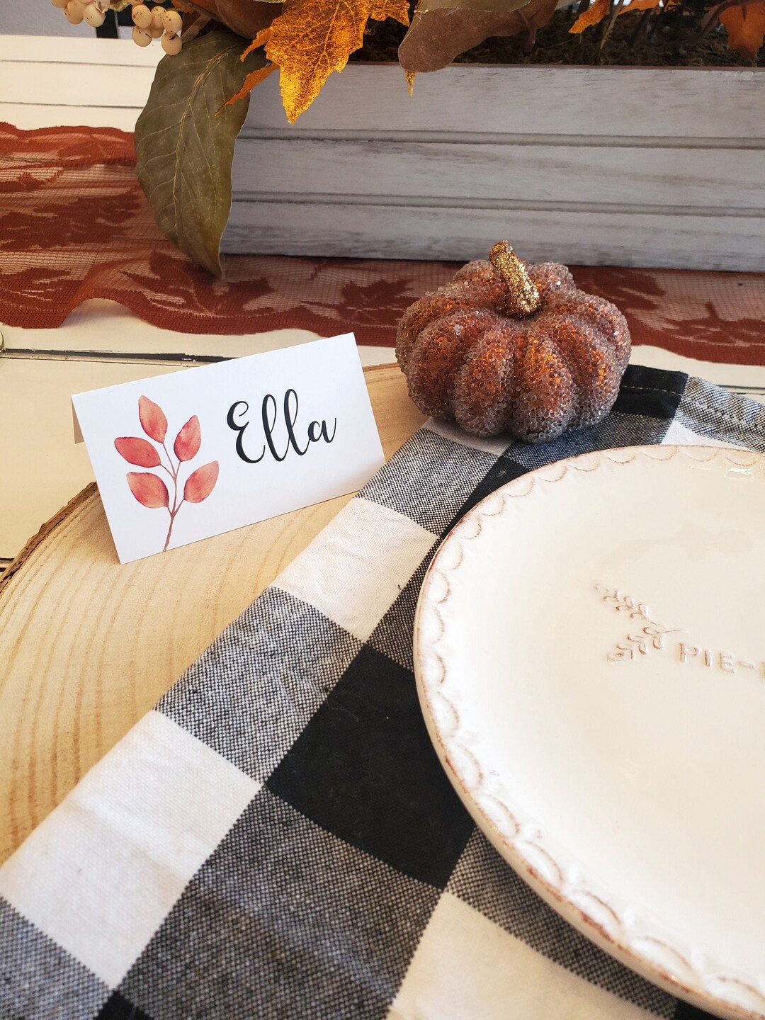Thanksgiving Dinner Place Setting Cards, Place Cards, Dinner Name Cards ...