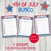 July Bunco Score Cards, 4th of July Bunco Worksheets, Fourth of July ...