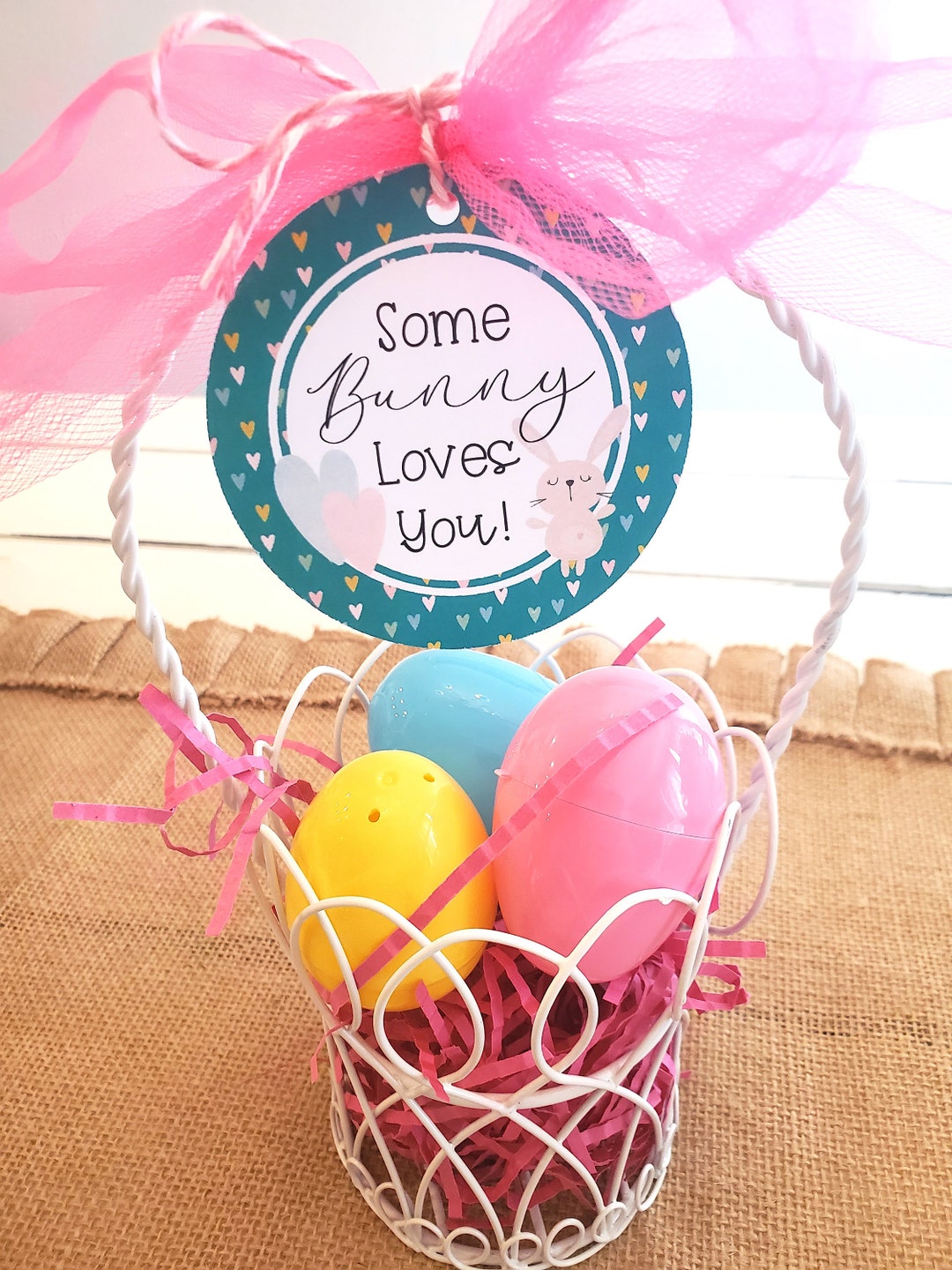 Easter Gift Tags, Some Bunny Loves You Gift Tags, 3" Round Tags ...