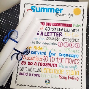 Summer Bucket List, Printable Summer Bucket List for Kids, Student ...