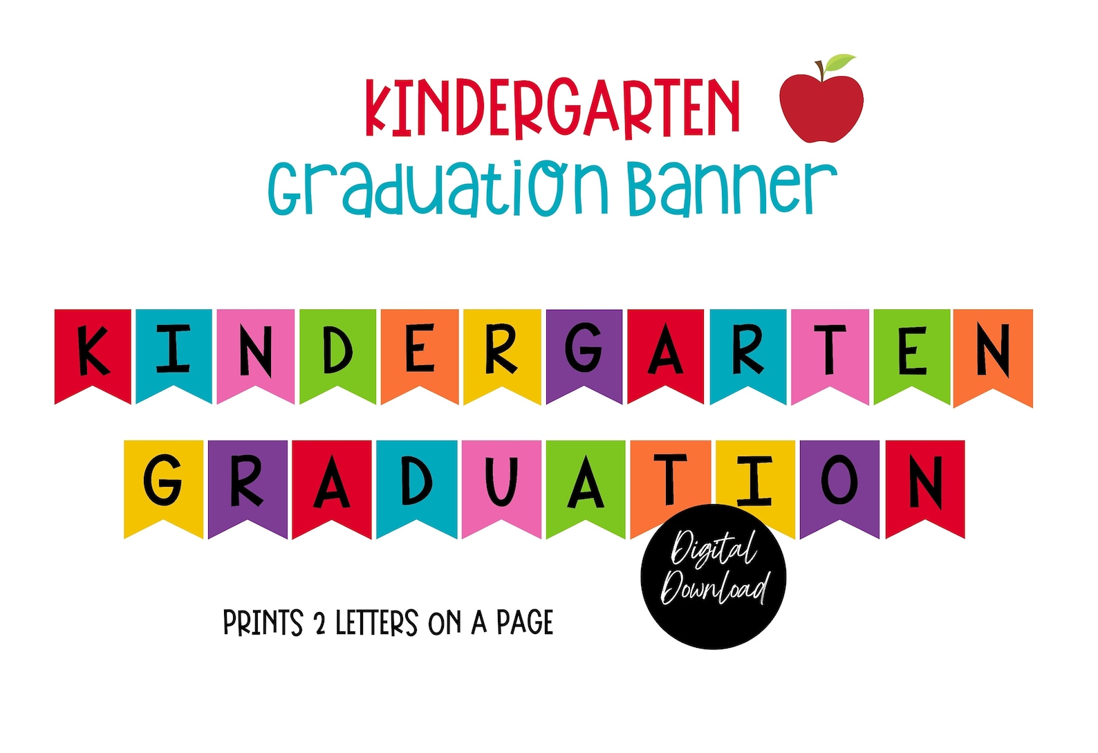 Kindergarten Graduation Banner Printable Banner for - Etsy
