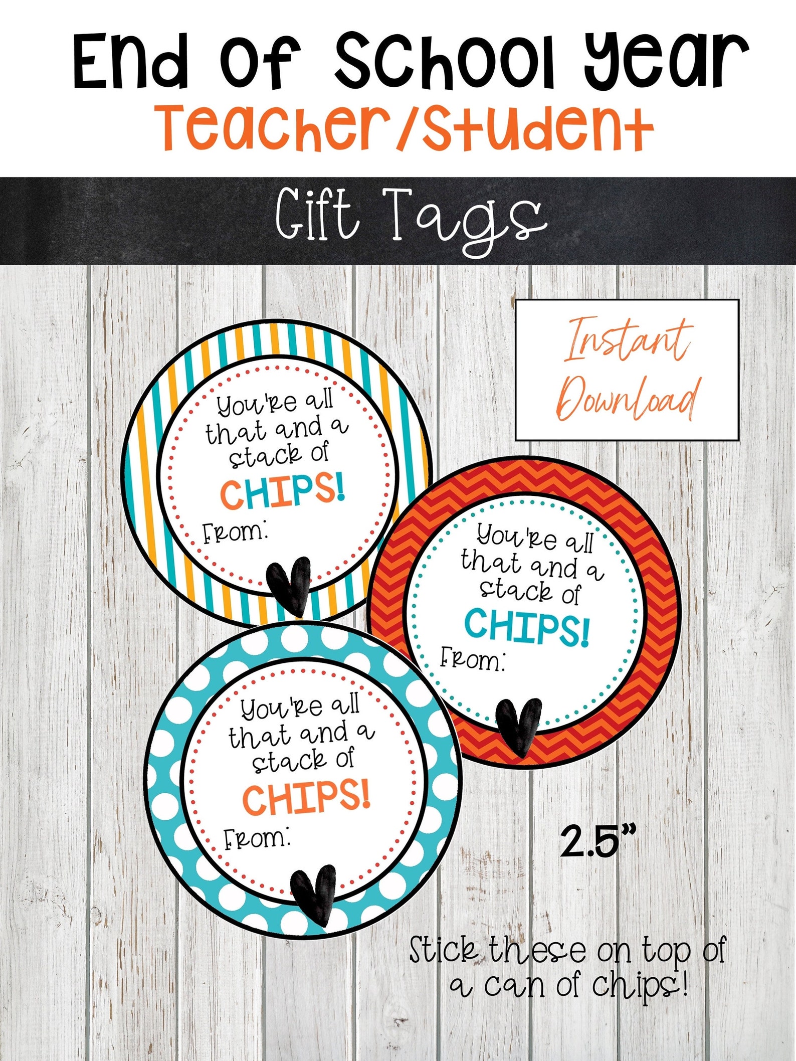 You're All That and a Stack of Chips Printable Tags-last - Etsy