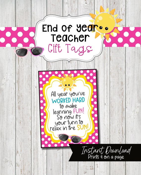 Teacher Gift Tags for the Last Day of School End of School | Etsy