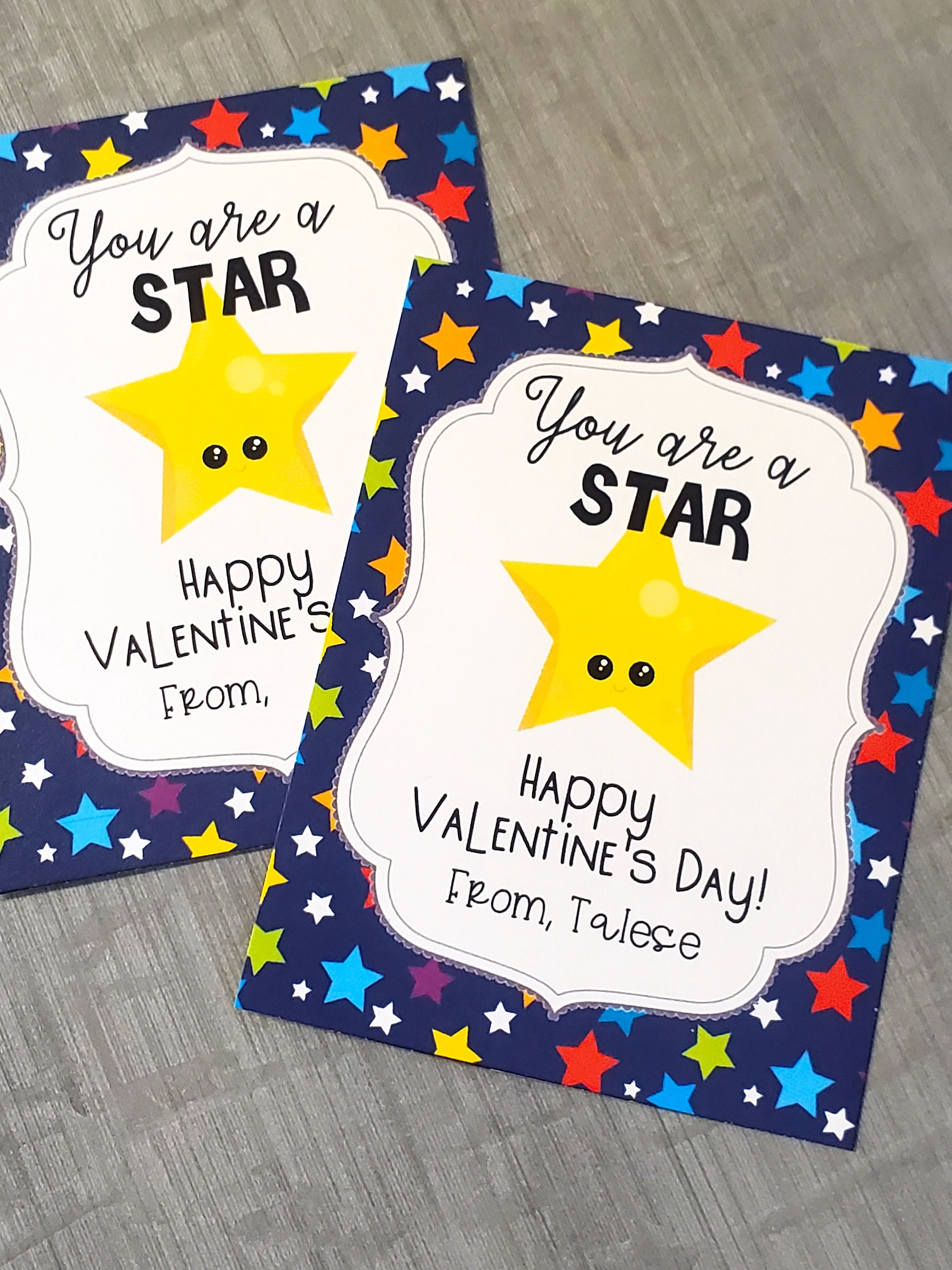Printable Kids Star Valentine's Day Cards, Star Valentines, You Are a ...