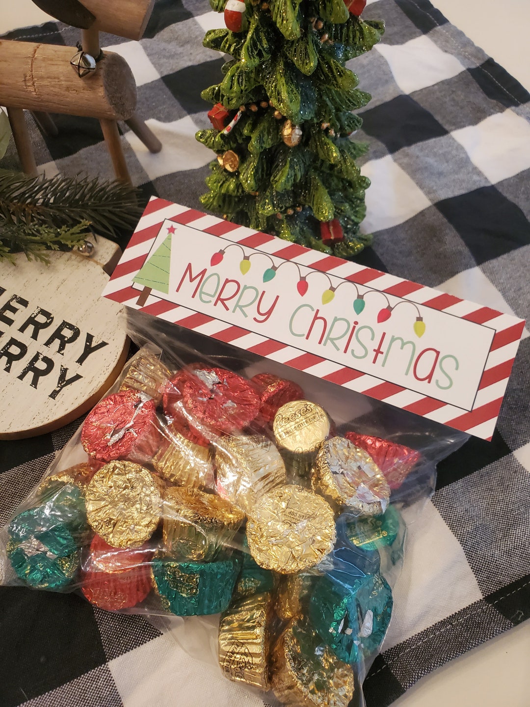 Christmas Bag Topper, Treat Topper, Merry Christmas Tag, Holiday Tags ...