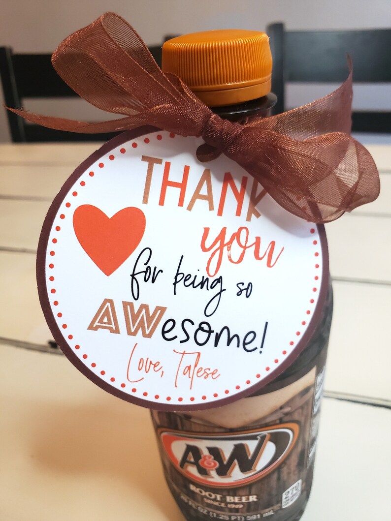 Thank You for Being so Awesome Gift Tags Rootbeer Gift Tags - Etsy