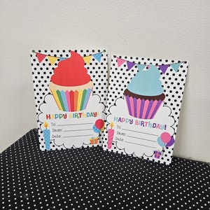 Kids Birthday Cards, Printable Birthday Cards for Students, 5x7 Cards ...