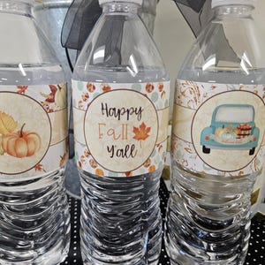 Fall Water Bottle Labels, Drink Labels, Printable Water Bottle Labels ...