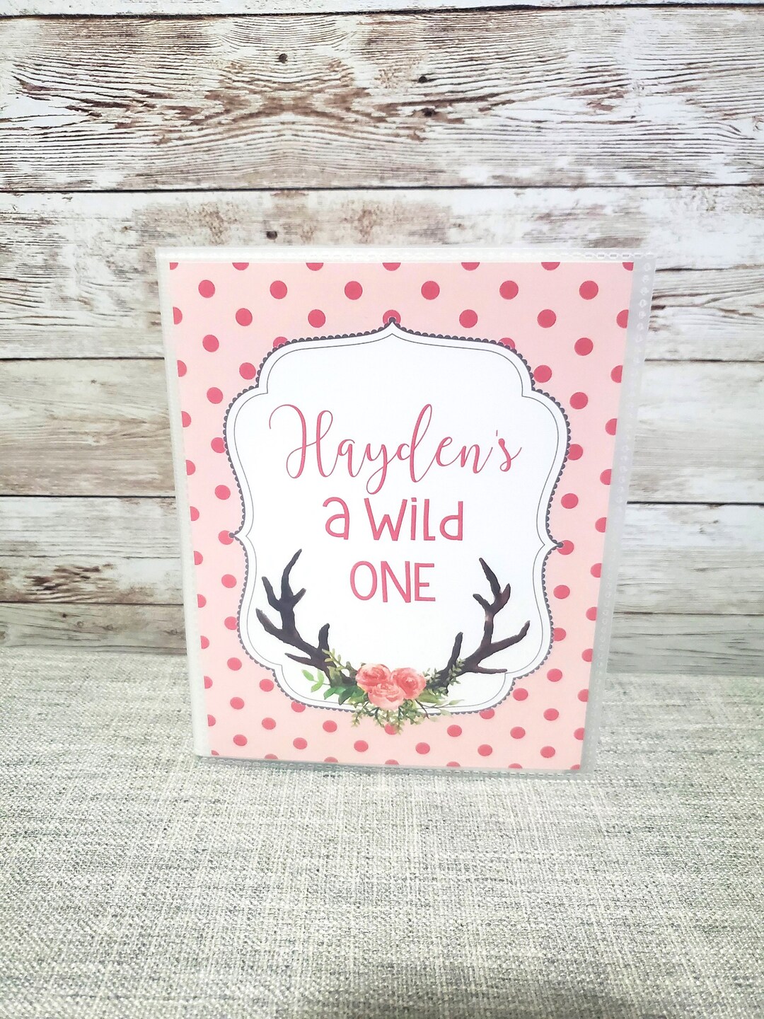 Deer Photo Album, Little Girls Pink Memory Book, Wild One, First ...