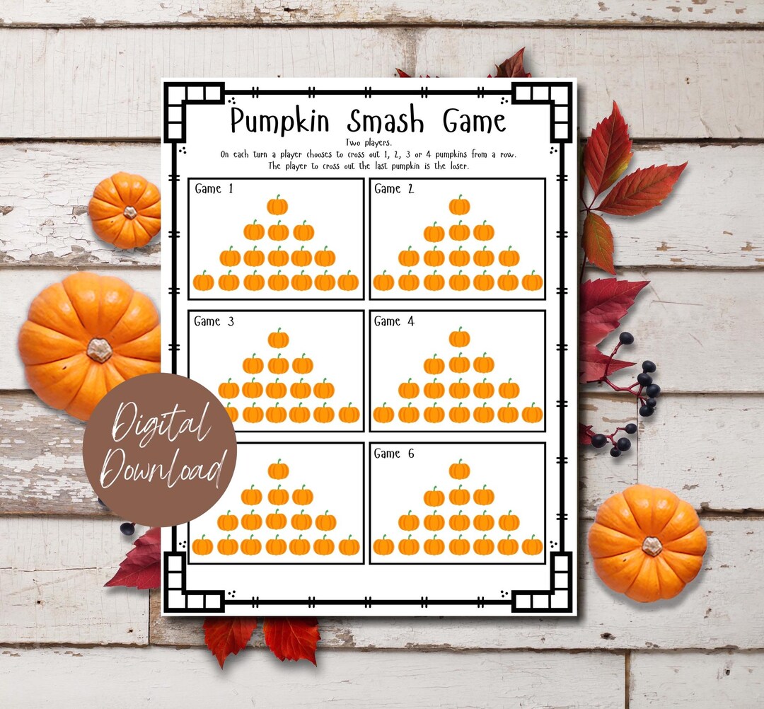 Printable Pumpkin Smash Game - Fun Fall Activity for Kids, Strategic ...