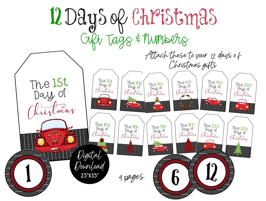 12 Days of Christmas Gift Tags, the Twelve Days of Christmas Printables ...