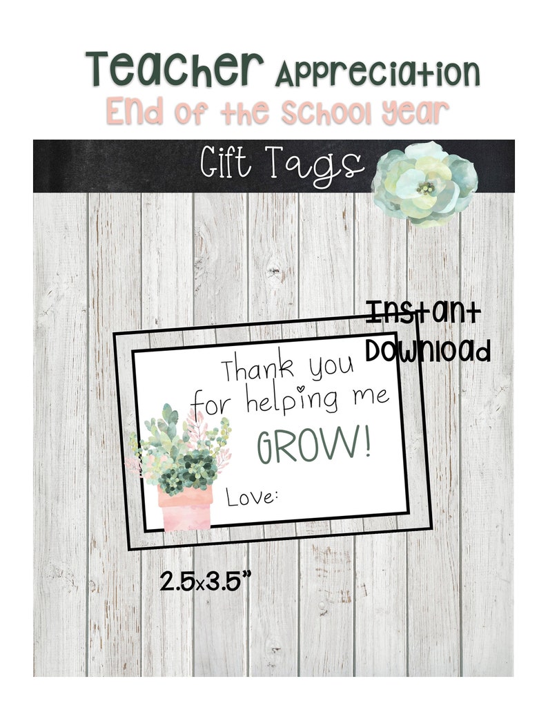 Teacher Gift Tags-teacher Appreciation Week-end of School Year - Etsy