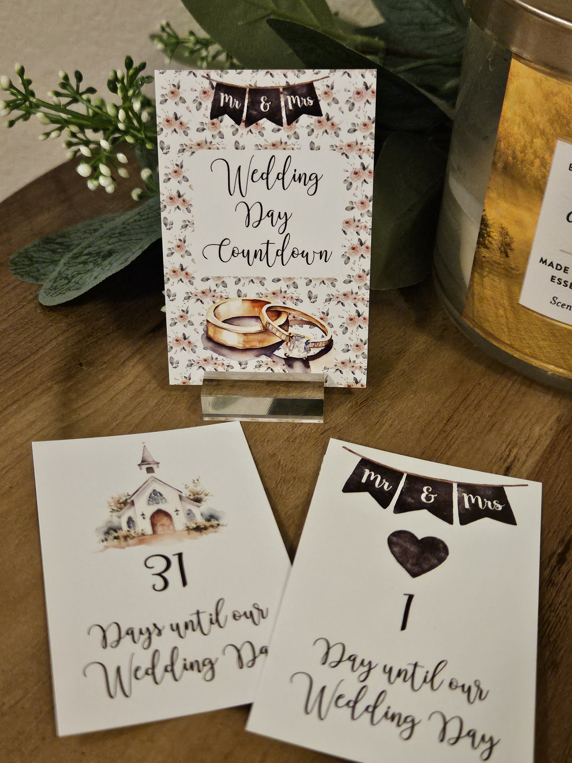 Wedding Countdown, Mini Wedding Countdown, Bridal Shower Gift, Bridal ...