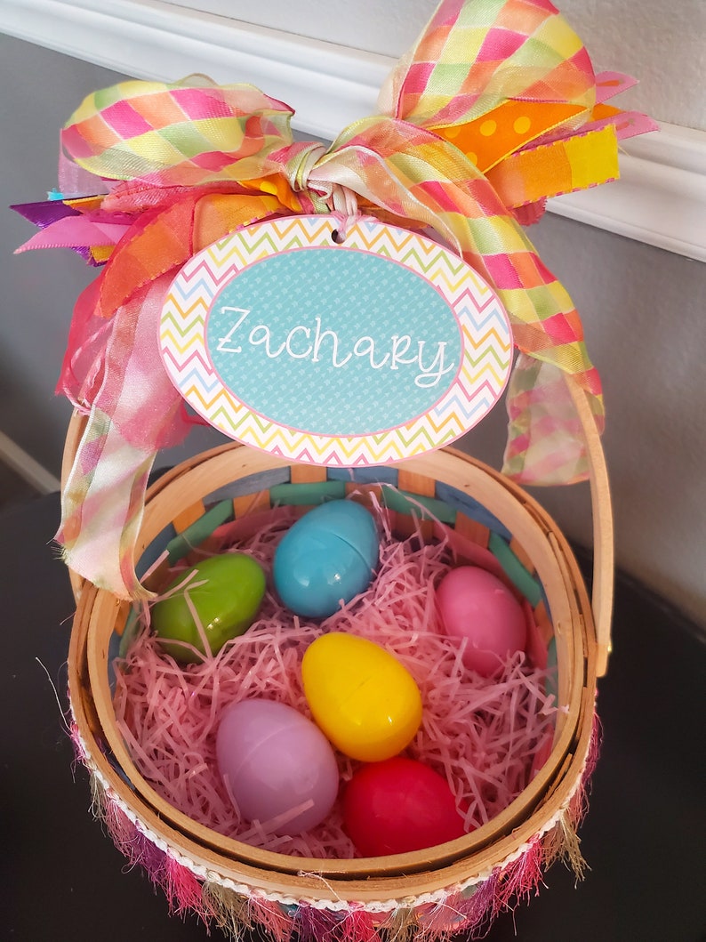 Editable Easter Egg Name Tags for Easter Baskets, Easter Basket Name ...
