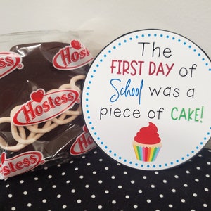 The First Day of School Was a Piece of Cake, Student Gift Tags for the ...