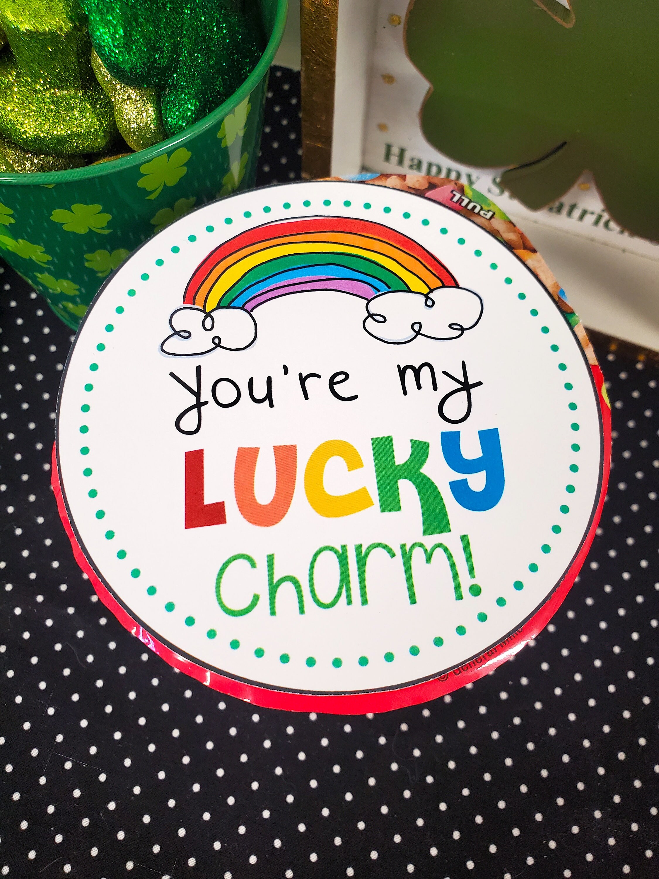 4" You're My Lucky Charm Circle Tags for Lucky Charms Cereal, Cereal ...