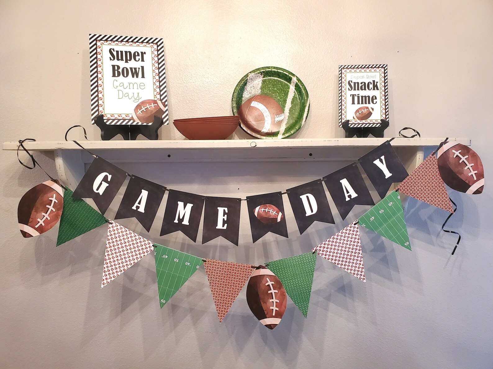 Football Banner Printable Party Banner Super Bowl Banner - Etsy