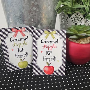 Caramel Apple Kit Gift Tags, Fall Gift Tags for Caramel Apples ...