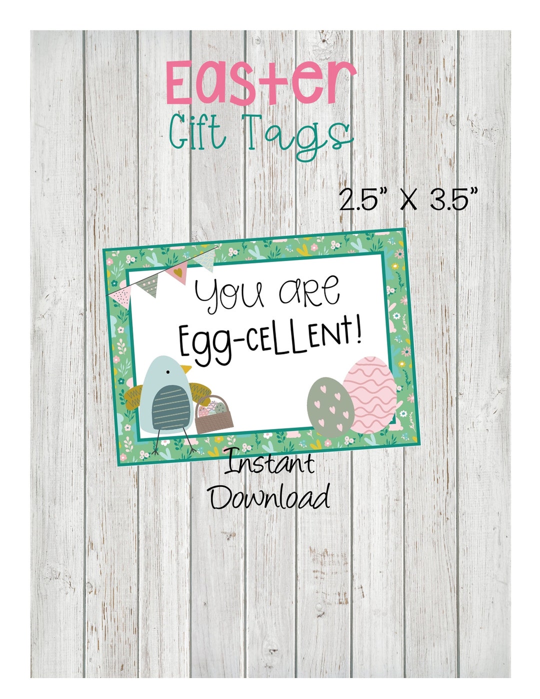 You Are Egg-cellent Printable Easter Gift Tags, Happy Easter, Easter ...