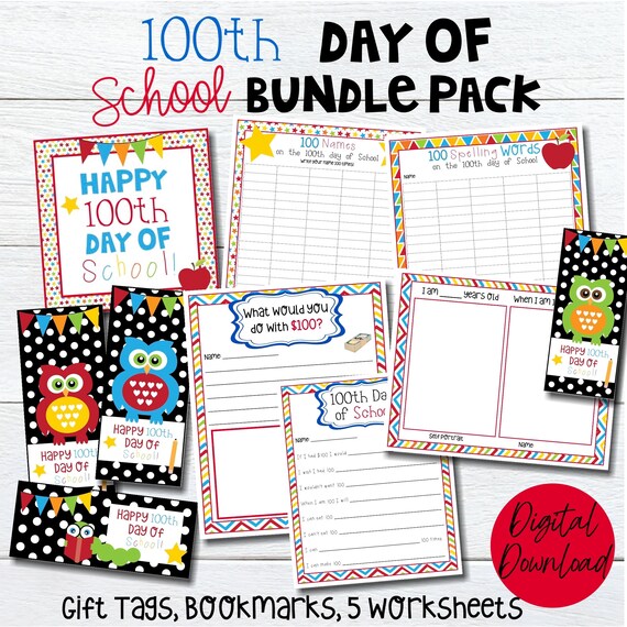 100th Day of School Worksheets Bundle Pack 100s Day | Etsy