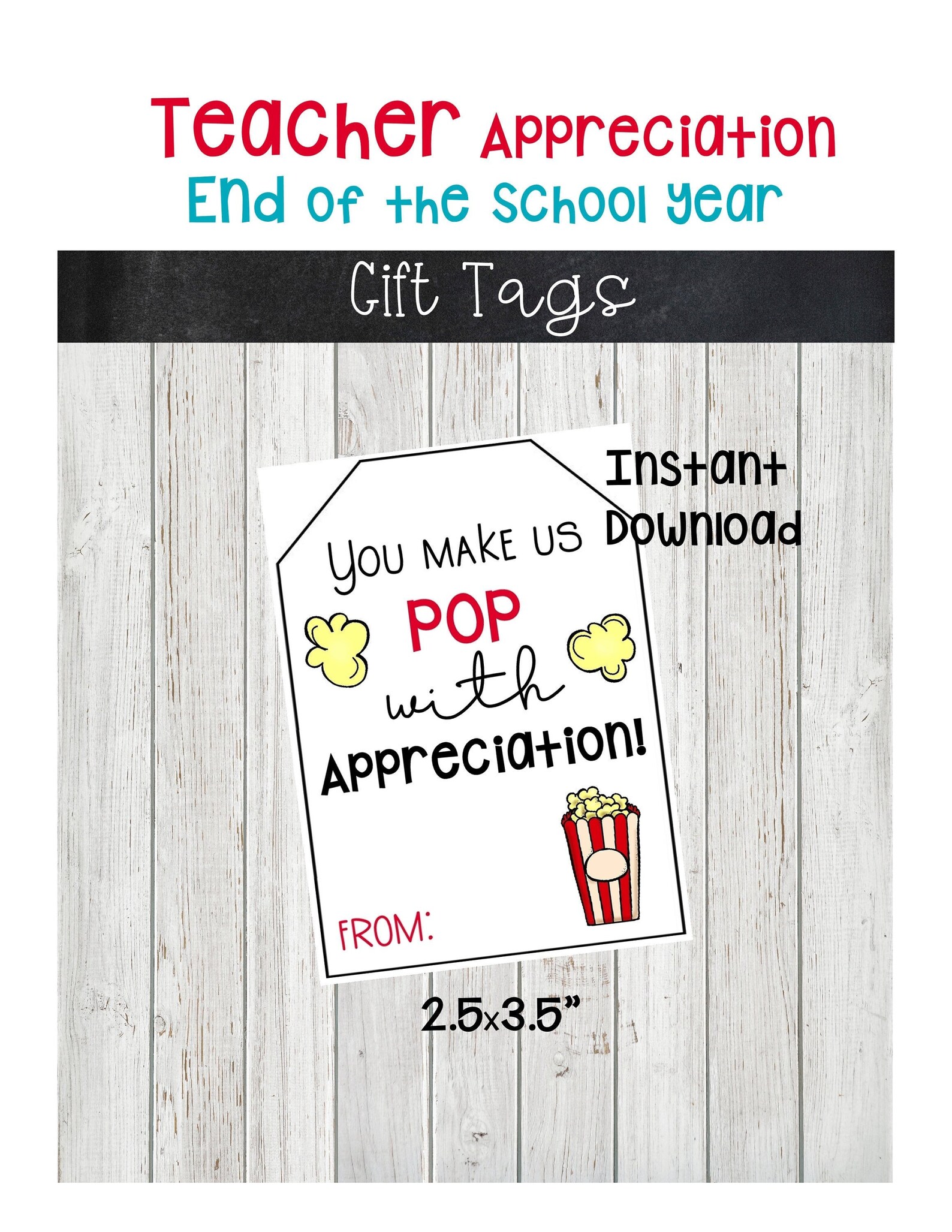 Teacher Appreciation Gift Tags You Make Us POP With - Etsy