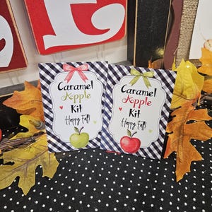 Caramel Apple Kit Gift Tags, Fall Gift Tags for Caramel Apples ...