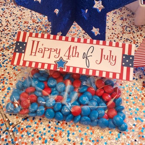 4th of July Candy Bag Toppers, 4th of July Printables, July 4th Party ...