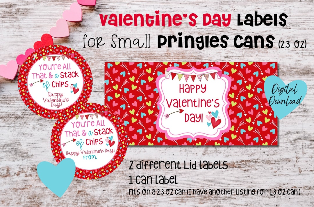 Pringles Cans Valentines, Kids Pringles Valentines, You're All That and ...