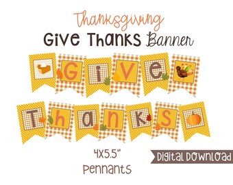 Give Thanks Banner, Thanksgiving Banner, Thanksgiving Banner for ...