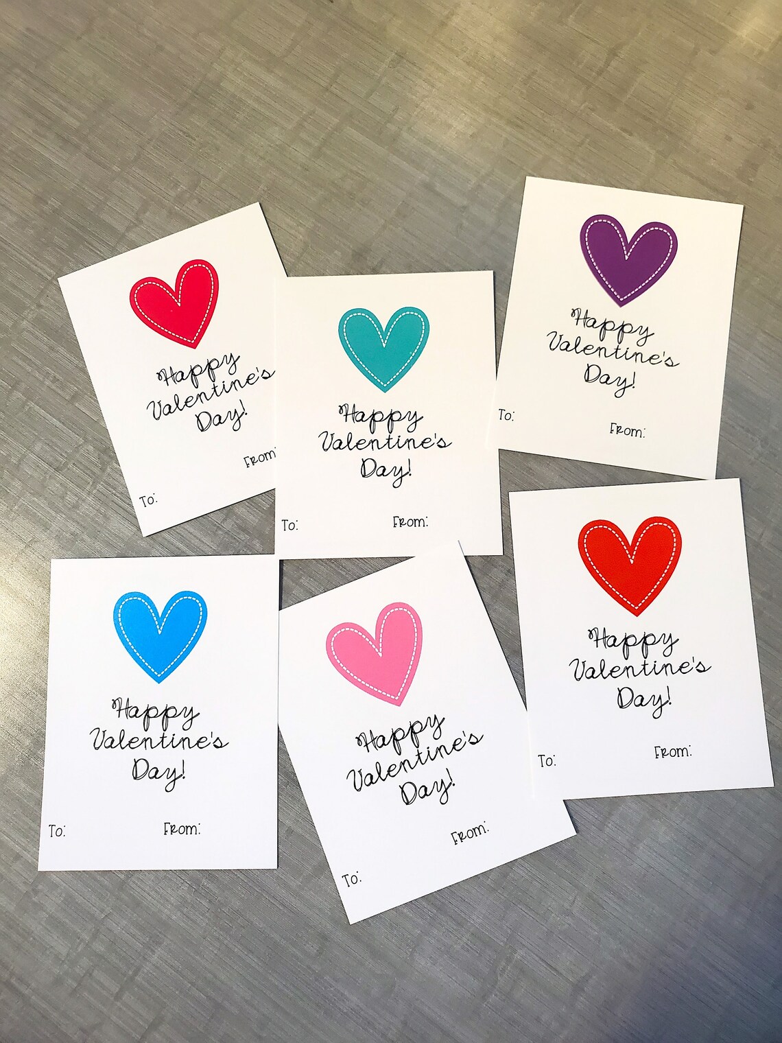 Kids Valentine's Day Cards Digital Download Heart | Etsy