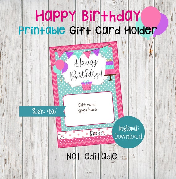Gift Card Holder-happy Birthday Gift Card Holder-girl Birthday | Etsy