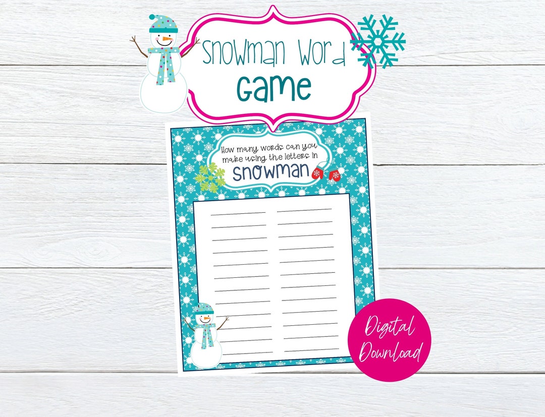Make Words Out of Snowman, Snowman Word Work, Snowman Printables ...