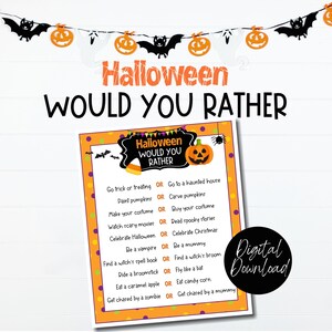 Halloween Would You Rather, Would You Rather Game for Halloween ...