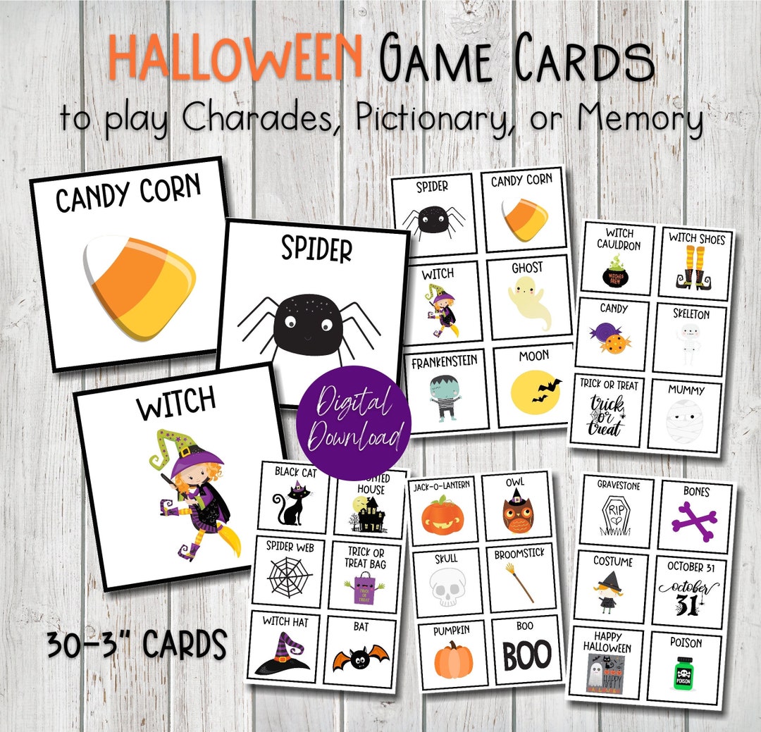 Halloween Charades, Halloween Game Cards, Halloween Games, Halloween ...