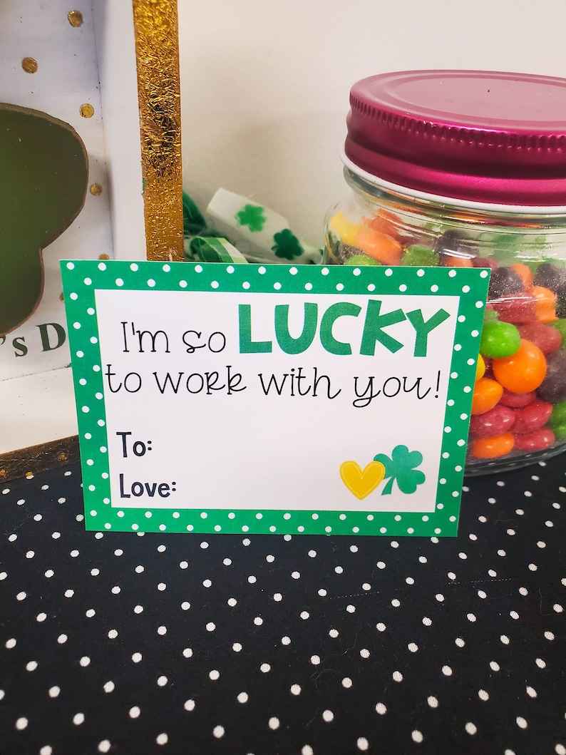 I'm so Lucky to Work With You Gift Tags for St. Patrick's Day, Co ...